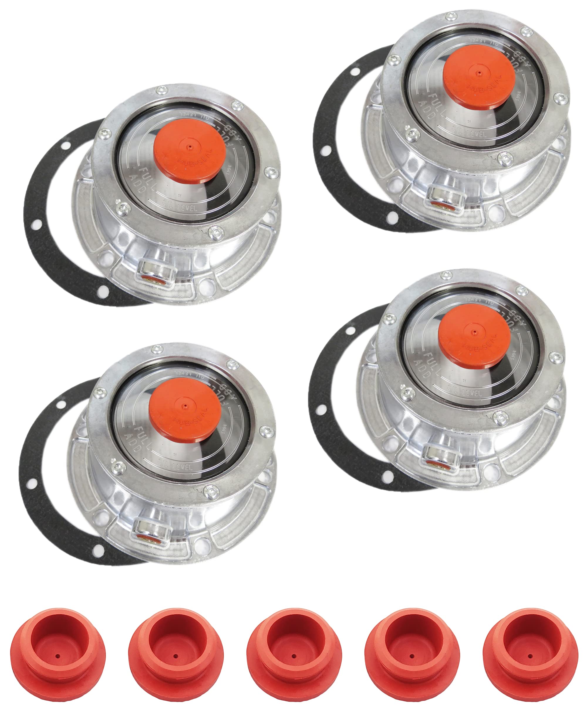 343-4009 3434009 Trailer Hub Caps with Window Kit, Rubber Plug, Hub Oil ...