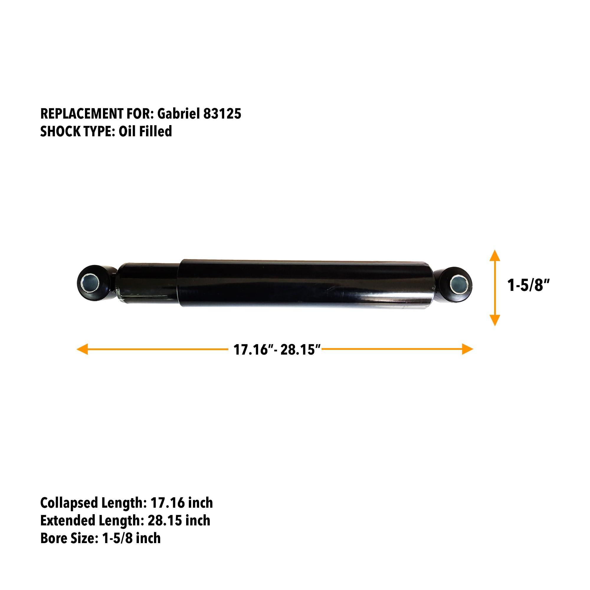 8 Pack of TORQUE 83125 Heavy Duty Shock Absorber for semi Trucks ...